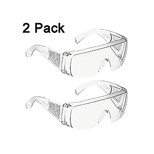Safety Glasses (2 Pack) Anti Fog & Shattered Proof, ANSI Z87.1 & EN 166 UV Resistant Protective Eyewear Safety Goggles, Wide Frame Eye Shield Goggles Scratch Resistant Best Eye Protection Shield with