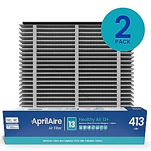AprilAire 413CBN Replacement Filter for AprilAire Whole House Air Purifiers - MERV 13 with Carbon, Healthy Home Allergy + Odor Reduction, 16x25x4 Air Filter (Pack of 2)