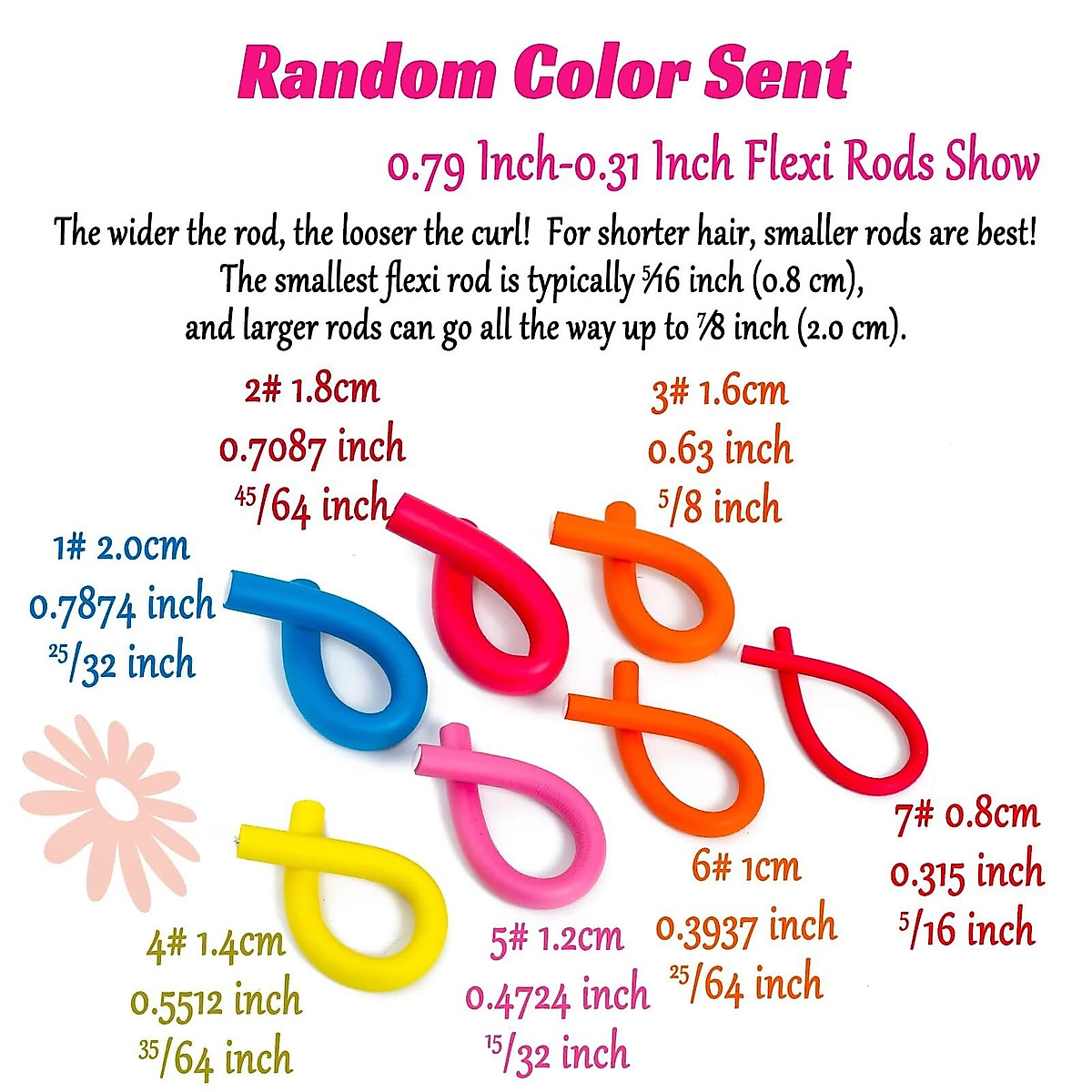 Royota 30PCS 9.45" Flexible Foam Curling Rods, Twist Heatless Hair Rollers for Women, Girls, Long and Short Hair, Sleep-In (0.71 x 9.45 Inch, Random Color)