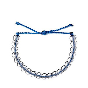 4Pcs Boho Adjustable String Braided Bracelets Handmade Weaving Rope Clear Crystal Seed Beaded Ocean Bracelet for Women Men Unisex Healing Power Jewelry (A black)