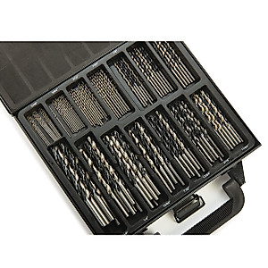 WOODRIVER 100-Piece Combo Brad Point and Twist Drill Bit Box