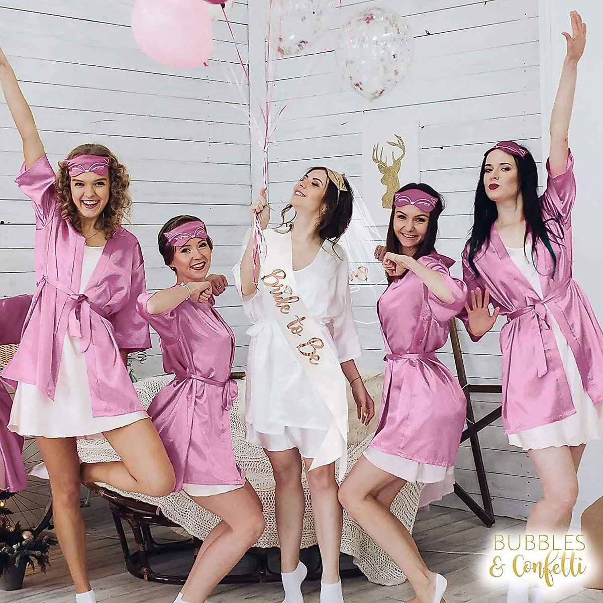 Bubbles & Confetti Bachelorette Sash & Veil | Premium Bride to be Sash | Rose Gold Veil with Comb | Bridal Shower Supplies & Party Decoration Kit | Engagement Favors Accessories | Wedding Bridal Gift