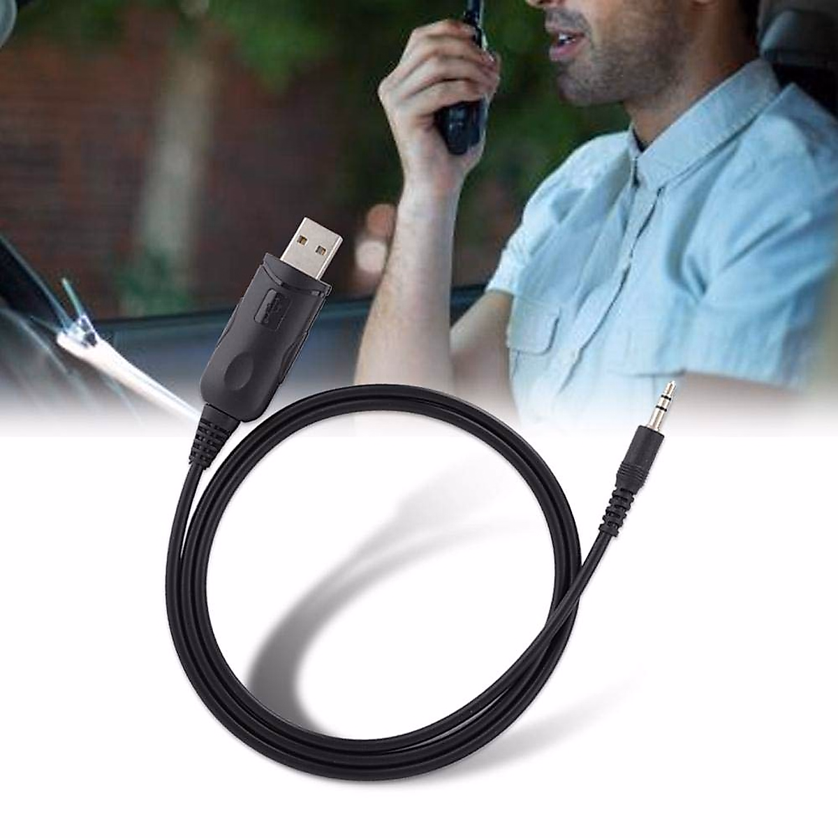 USB Programming Cable Cord with CD Software, Two Way Radio Programming Cable for KT8900 Radio Transceiver