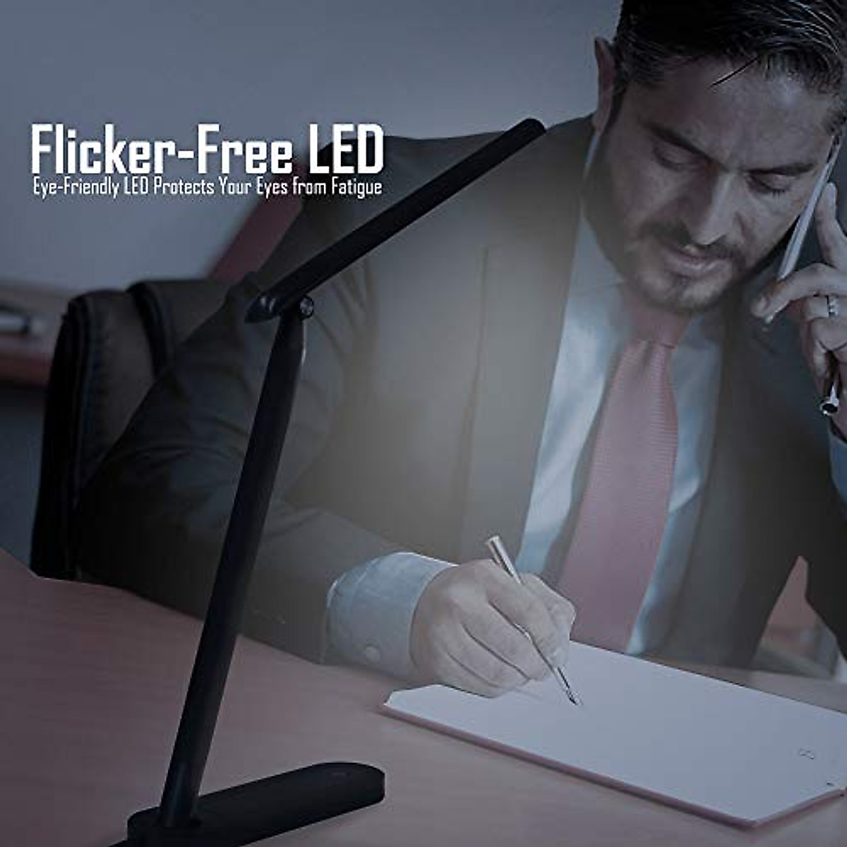 AULTRA LED Desk LAMP Light - Touch Control Desk Lamp with Multiple Brightness Level - Lights for Bedroom, The Office Desk, Reading Lamps, Bedside Table and Standing Desk (Black)