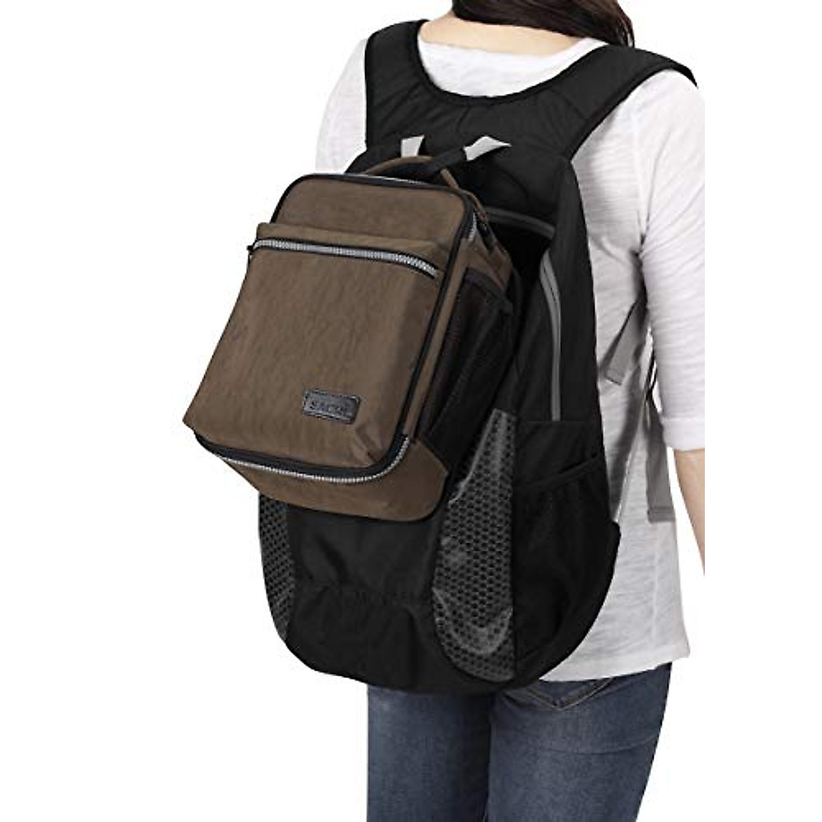 Sachi Explorer Durable Insulated Lunch Tote, Lunchbox with Heavy Duty Zipper, Large Lunch Bag, for Men with Hands Free Buckle Handle Loncheras Coffee