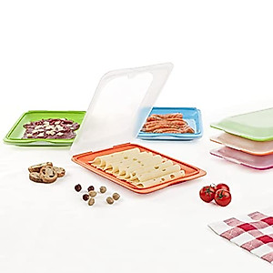 Tatay Set 4 cold meat container, with lid and body removed, in four colours, reusable and stackable, made of BpA-free plastic