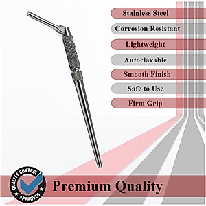 Scalpel Handle #4 Adjustable Stainless Steel Knife, With 180° Rotation Blade Holder Fits Blades No. 20-25 for Students & Biology Labs, DIY Crafts, Model Making, Repair Equipment