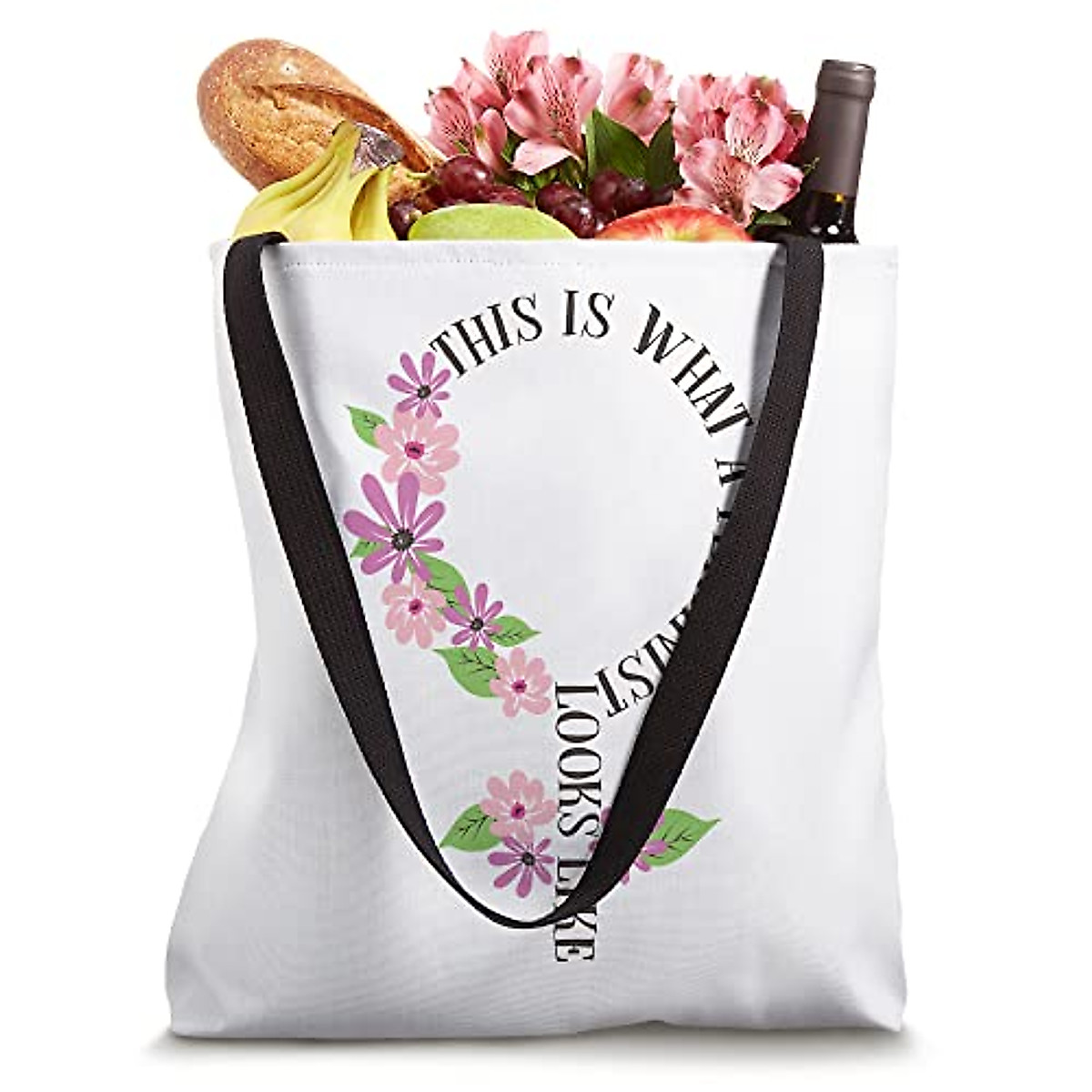 This Is What A Feminist Looks Like Symbol Flower Tote Bag
