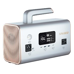 Portable Power Station 580Wh, SUGINEO 110V/600W Outdoor Solar Generator with AC Outlet, Super Quick Charging 60W USB-C Output, Generators for Home Use, Camping, Outdoor Traveling