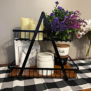 Ronasip 2 Tier Bathroom Countertop Organizer Versatile Bathroom Organizer Basket Fruit Basket Kitchen Countertop Organizer Bread Baskets For Kitchen Counter