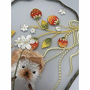 PHONME Chinese Embroidered Hand Fan Folding Hand Fan Antique Fan Summer Female Round Fan Hanfu Cheongsam Costume Accessories Vintage Style