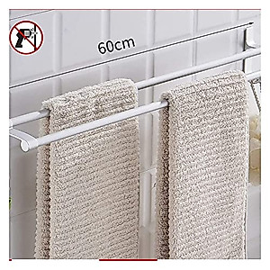 Towel BAR Rack Towel Bar Rail Wall Bath Towel Holder Stainless Steel Towel Rack,Towel Rack Bathroom Towel Rack Space Aluminum Bathroom Wall Mount Single Rod Towel Bar Toilet Rack (Size : 60cm)