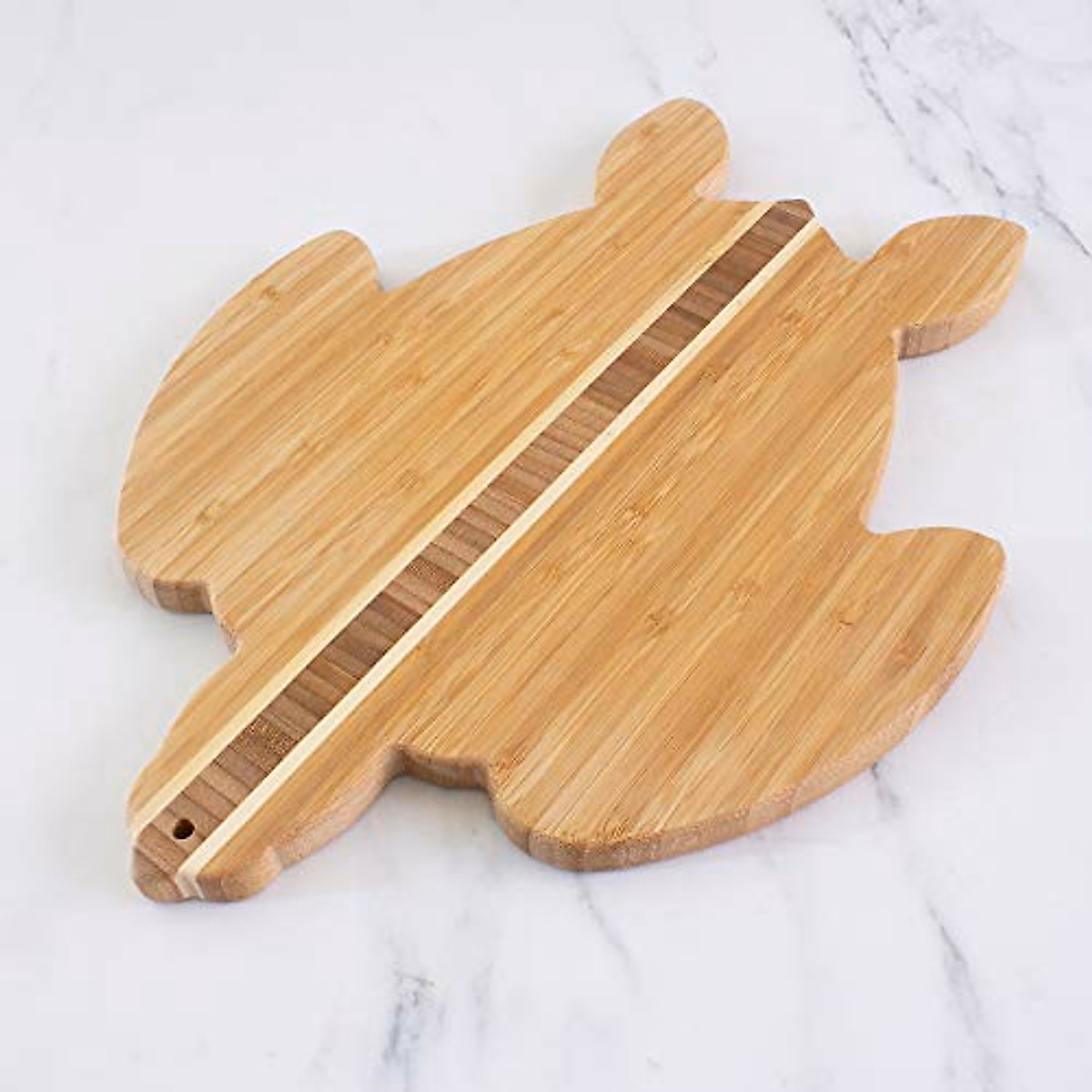 Totally Bamboo Sea Turtle Shaped Cutting Board and Charcuterie Serving Tray, Great for Wall Display