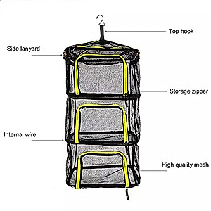 Outdoor 4 Layers Folding Drying Net Camping Storage Basket Vegetable Food Rack Folding Drying Camping Storage Basket