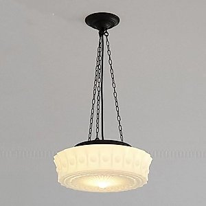 OQHAIR French Minimalist Glass Chandelier Retro Creative Wrought Iron Pendent Lamp Home Bedroom Bedside Restaurant Porch Suspended Chandelier LED Variable Light Indoor Lighting