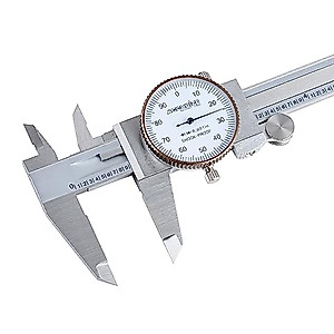 Accusize Industrial Tools 0-6 inch by 0.001 inch Precision Dial Caliper, Stainless Steel, in Fitted Box, P920-S216