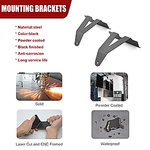 WSays 22" Front Hidden Lower Bumper Light Bar Mounting Brackets Compatible with Dodge RAM 1500 2WD/4WD 2019-2024