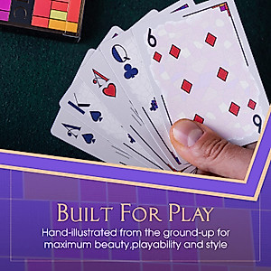 Mosaic Gemstone Playing Cards, Elegant Embossed and Foiled Deck of Cards with Fully Custom Designs with Free Card Game eBook, Premium Card Deck, Cool Poker Cards, Unique Colors for Kids & Adults
