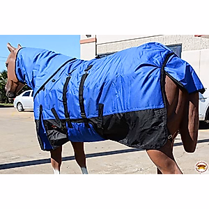 HILASON 1200D Waterproof Winter Horse Blanket Neck Cover Belly Wrap | Horse Blanket | Horse Turnout Blanket | Horse Blankets for Winter | Waterproof Turnout Blankets for Horses