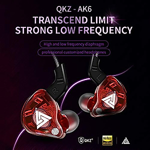 OCUhome Earbuds, Earbud Headphones with Microphone, QKZ AK6 Universal 3.5mm Sports in-Ear HiFi Sound Earphones for Phones Tablet Black