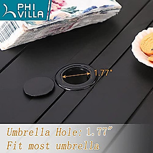 PHI VILLA 7 Piece Patio Dining Set, Outdoor Table and Chairs Furniture Dining Set with 6 Outdoor Swivel Dining Chairs and 1 Large Metal Table, Patio Set for Lawn Garden Deck, Padded Textilene