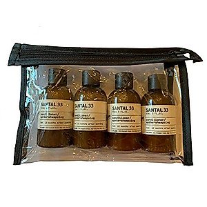 Le Labo Santal 33 Conditioner Set - Set of 4, 3 Ounce Bottles Plus Amenity Pouch