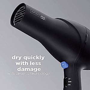 INFINITIPRO BY CONAIR Hair Dryer, 1875W Salon Performance AC Motor Hair Dryer, Conair Blow Dryer, Black
