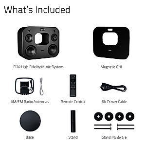 Fluance Fi70 Three-Way Wireless High Fidelity Music System with Powerful Amplifier & Dual 8" Subwoofers (Black Ash)