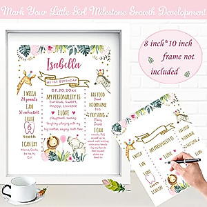 Wild One Birthday Decorations for Girl, 1st Birthday Girl Decorations Supplies Kit, Wild One Monthly Photo Banner, Boho Floral Wild One Balloon Garland, 1st Birthday Crown, Cake Toppers, Birthday Sign