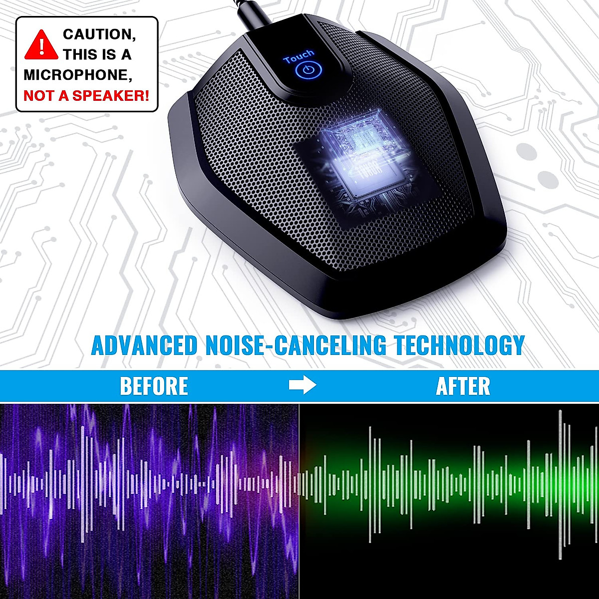 TONOR Conference USB Microphone for Computer PC, Omnidirectional Condenser Laptop Mic for Video, Recording, Skype, Online Class, Court Reporter, Plug & Play Compatible with Mac OS X Windows
