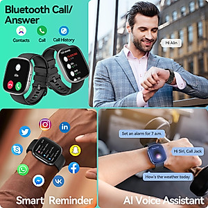 anyloop Smart Watch(Answer/Make Call), 1.83'' HD Smart watches for Men Women, IP68 Waterproof Fitness Tracker with Heart Rate Blood Oxygen Sleep Monitor Step Calorie Counter Pedometer for Android iOS
