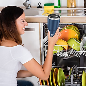 WETOWETO 30 oz Tumbler Stainless Steel Vacuum Insulated Coffee Ice Cup Double Wall Vacuum Coffee Cup Thermal Cups for Hot and Cold drinks, Suitable for Beach, Travel, Party, Office (Navy Blue, 1 Pack)