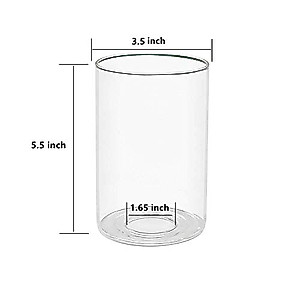 Clear Glass Shade Clear Cylinder Glass Lamp Shade Diameter 3.5" Height 5.5" Fitter 1.65" (2 packs) (H5.5")