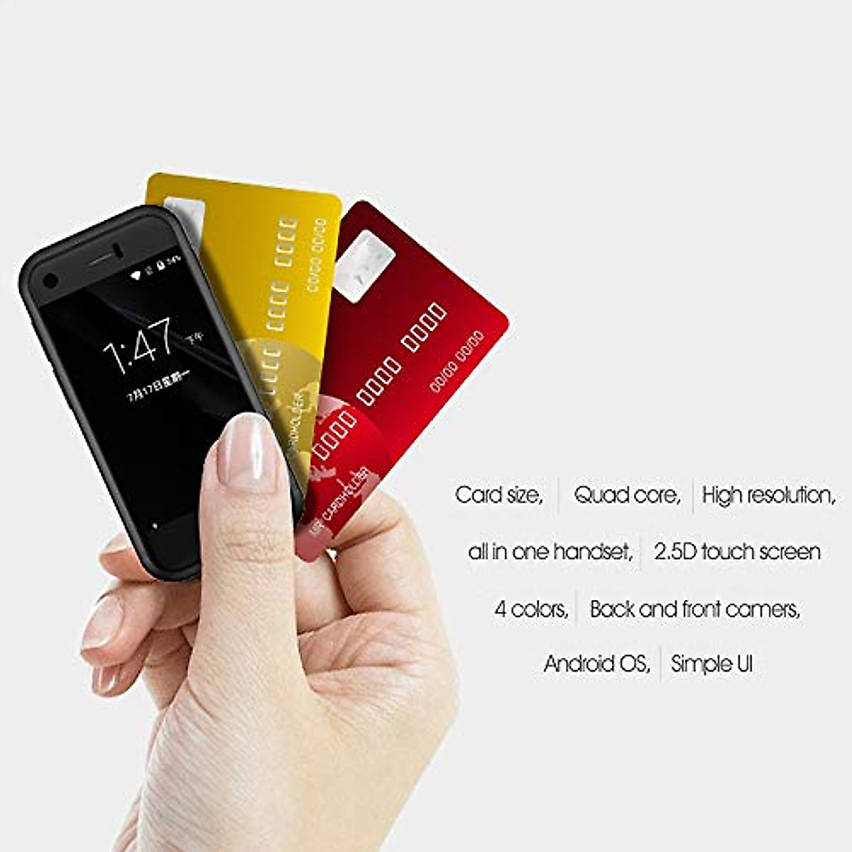 Mini Smartphone,Child Phone Sudroid SOYES The World's Smallest Cell Phone 2.5 Inch Android Small Phone Quad Core 1G+8G 5.0MP Dual SIM High Definition Mini Phones Unlocked 3G Mobile Phone (Black)