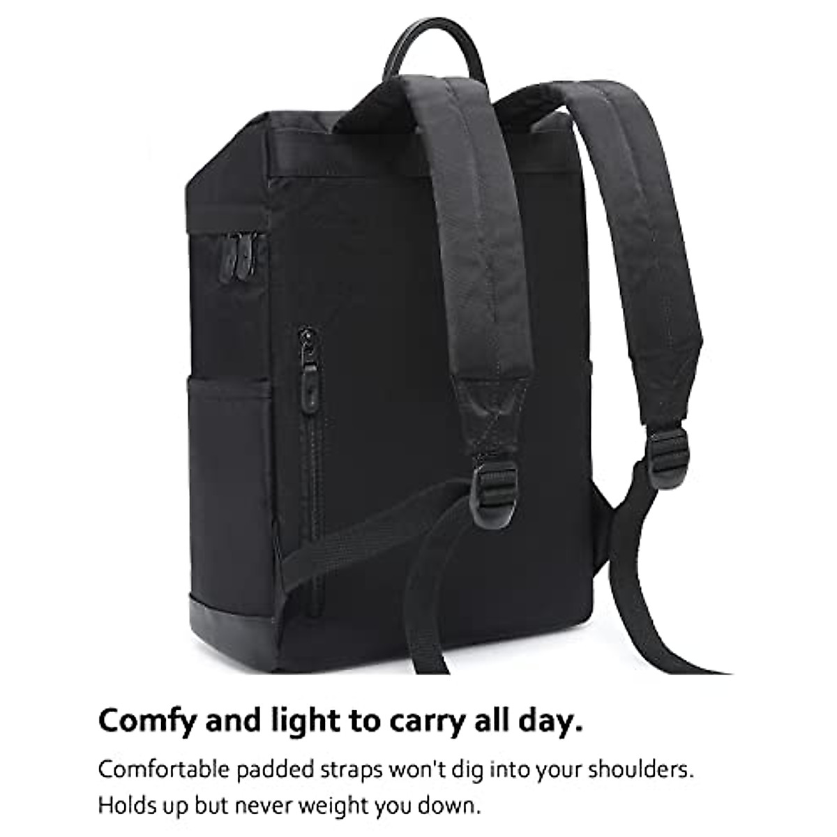 HotStyle ADMETA Casual Daypack College Backpack Aesthetic Bookbag, Black