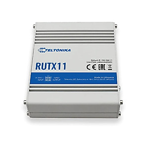 Teltonika RUTX11100400 Model RUTX11 Industrial Cellular Router; Dual SIM; for use with USA Carriers; Comes with US PSU; WI-FI & BT; 4 x Ethernet Ports; Auto Failover; Aluminum Housing