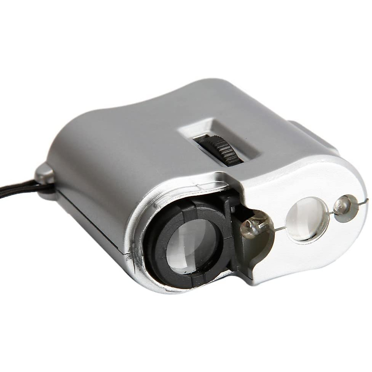 Mini Pocket 60X LED UV Light Lamp Microscope Magnifier Magnifying Loupe for Money Currency Detect Detecting Maps Coins Stamps Jewelry Jeweller