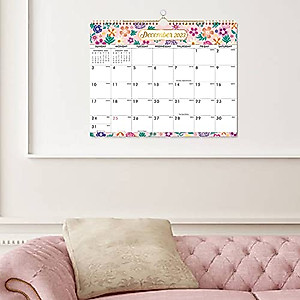 2023 Wall Calendar - Wall Calendar 2023, Janaury 2023-December 2023, 12 Months Calendar with Julian Date, 15 x 12 Inches, Twin-Wire Binding, Suitable for Hanging on the Wall, Large Blocks and Julian Dates, Flower design, Good Decorative Effect