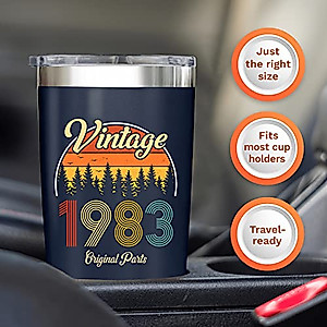 40th Birthday Gifts Women, Men - 40th Birthday Decorations Women, Men - 1983 40th Birthday Gift, 40 Year Old Birthday Gifts For Women Unique - Funny Happy 40th Turning 40 Cup Ideas - Tumbler 20 Oz