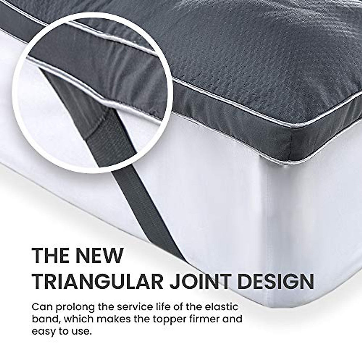 SLEEP ZONE Twin Mattress Topper Cooling Mattress Pad Cover Fluffy Down Alternative Bed Topper 8-21 Inch Deep Pocket, Twin