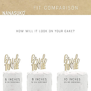 NANASUKO Bridal Shower Cake Topper - bride to be - double sided gold glitter with light gold heart - Premium quality Made in USA