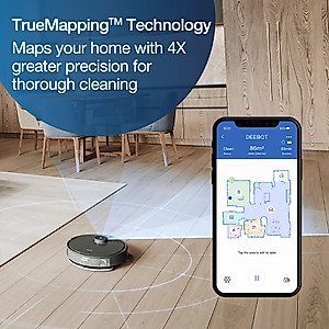 ECOVACS Deebot N8 Pro+ Robot Vacuum and Mop Cleaner, Self Emptying Robot Vacuum, 2600Pa Suction, Laser Based LiDAR Navigation, Carpet Detection, Multi Floor Mapping, Personalized Cleaning