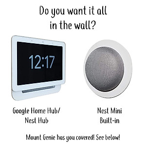 Mount Genie Simple Built-in Wall Mount for Google Nest Mini (2nd Gen) | Award Winning Design | Improves Sound and Appearance | Designed in USA (1-Pack)
