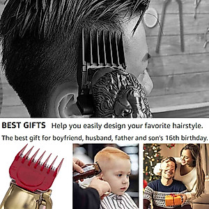 Clipper Guards Magnetic Combs Set for Andis Master Clippers Trimmer Cordless Clipper- 10 Cutting Lengths from 1/16” to 1” Designed for MBA, MC-2, ML, PM-1 And PM-4, Red (10 Pack)