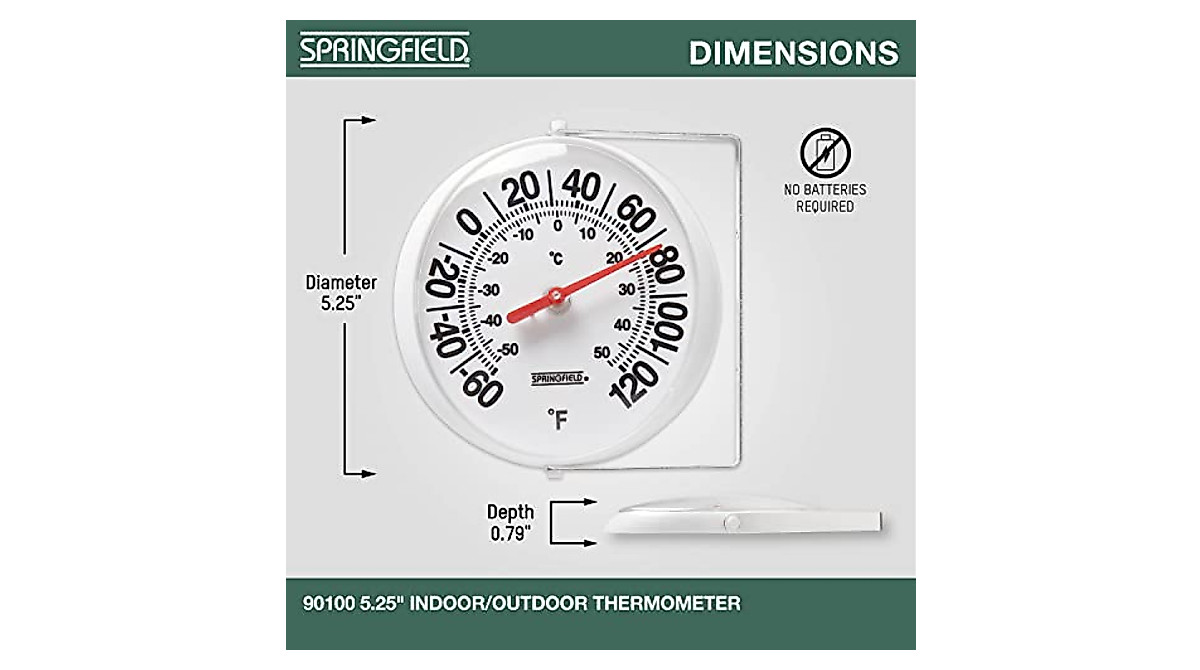 Springfield Big and Bold Indoor Outdoor Thermometer | Accurate & Durable