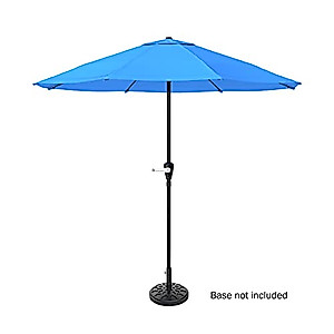 Pure Garden 9 Foot Aluminum Patio Umbrella with Auto Crank - Brilliant Blue