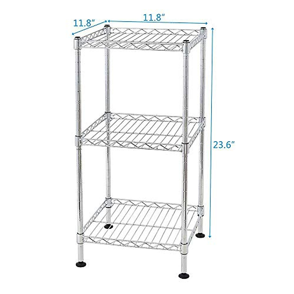 FRITHJILL 3-Tier Steel Wire Shelving Tower,Wire Shelving Metal Storage Rack Adjustable Shelves for Bathroom and Kitchen