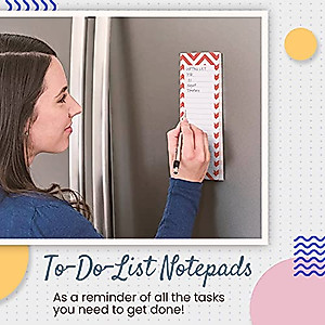 MATICAN Grocery List Magnet Pad for Fridge, 6-Pack Magnetic Note Pads Lists, 60 Sheets Per Pad, 6 Pastel Geometric Patterns, Full Magnet Back to-Do-List Notepads