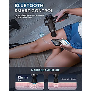 RENPHO Massage Gun Deep Tissue, FSA HSA Eligible Percussion Muscle Massage Gun Bluetooth for Athletes, Portable Electric Handheld Massager Gun, LED Touch Display