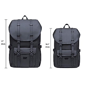 KAUKKO Laptop Outdoor Backpack, Traveling Rucksack Fits 15.6 Inch Laptop(5-8-Black)